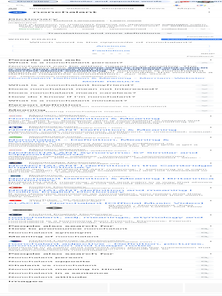 Nonchalant - Google Search | PDF | Dictionary | Lexicography