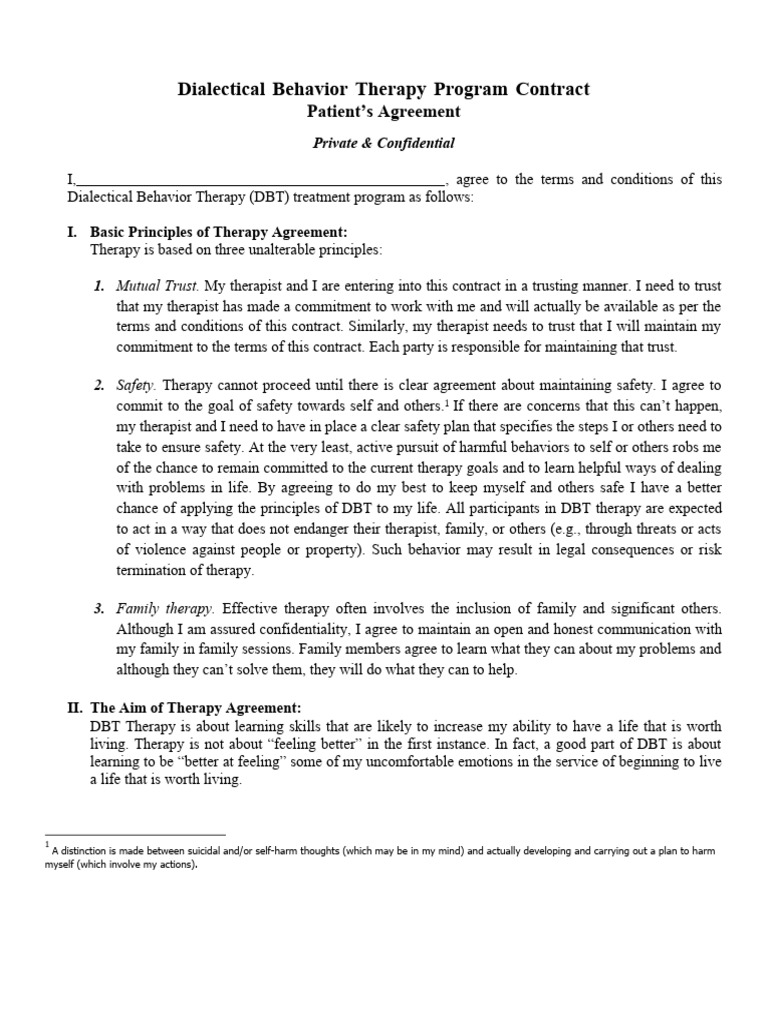 Consortium-DBT-Contract | Download Free PDF | Dialectical Behavior ...