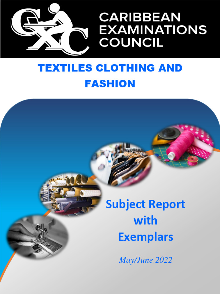 RPT2022CSECMayJuneTextilesClothingFashionSubjectRe_240506_232723 | PDF | Textiles | Yarn