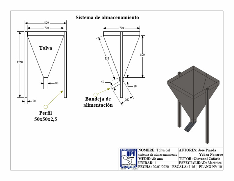 Diseño de Tolva para Sistema de Almacenamiento | PDF