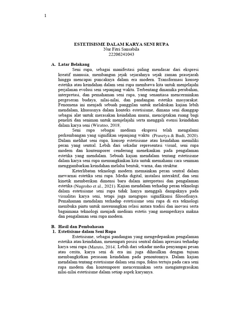 14 - Nur Fitri Sansabila - Nur Fitri Sansabila Nurfitri.2022 | PDF | Seni