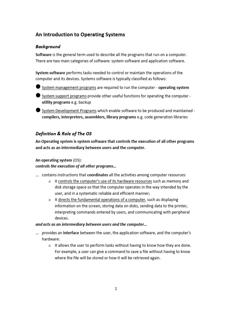 An Introduction To Operating Systems Pdf Operating System Process Computing 