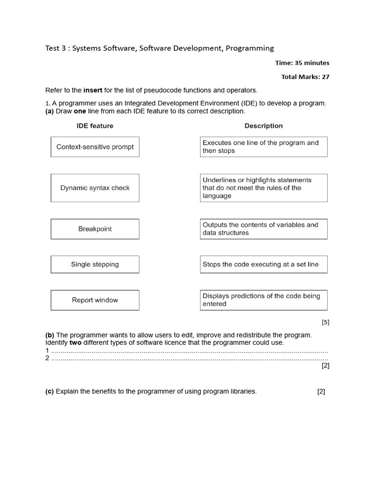 Software Development Test 3 Overview | PDF | Software | Computer Program