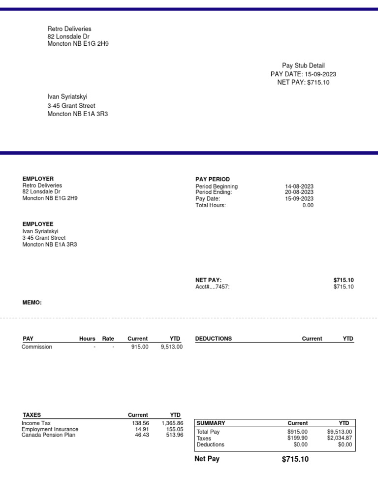 Paycheck 2023-08-14 to 2023-08-20 | PDF | Paycheck | Economies