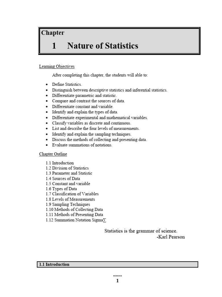 MATH 121 (Chapter 1) - Nature of Statistics | PDF | Sampling ...