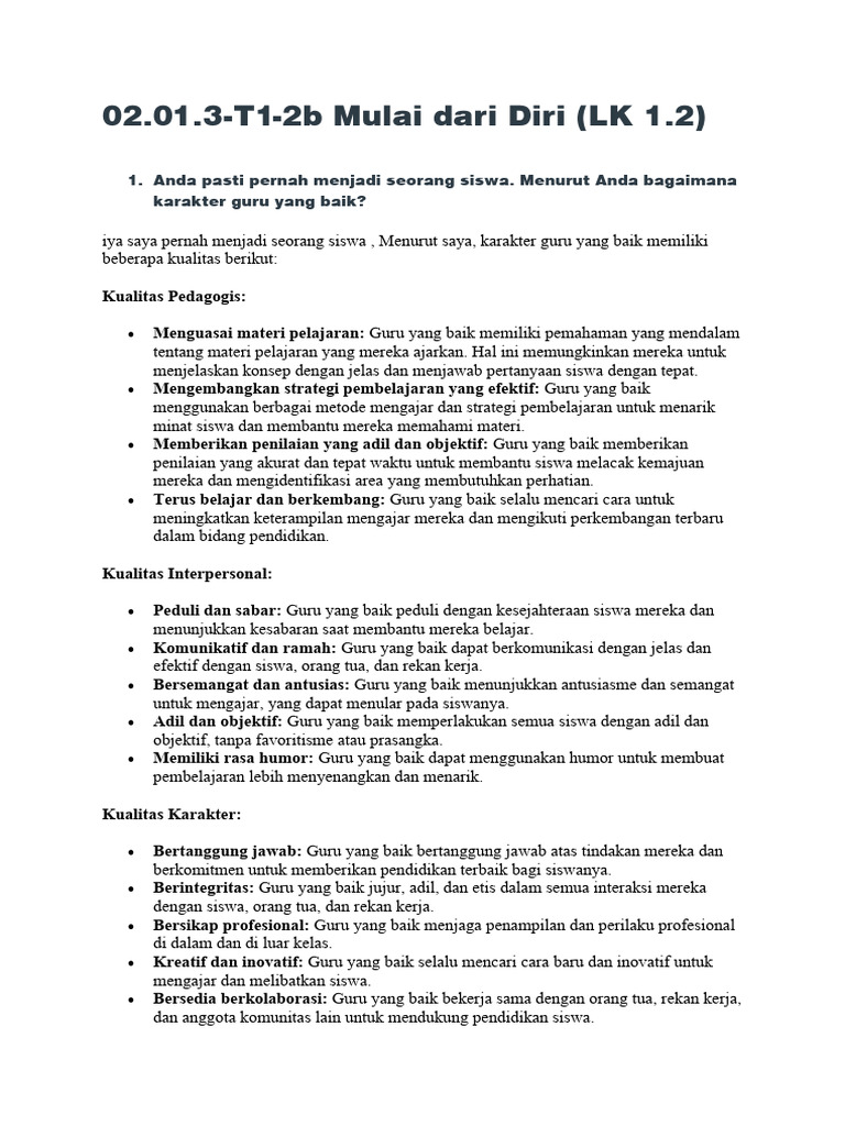 Kualitas Guru yang Menginspirasi Siswa | PDF