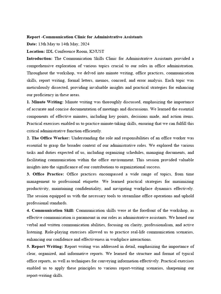 MY Report | PDF | Communication | Memorandum