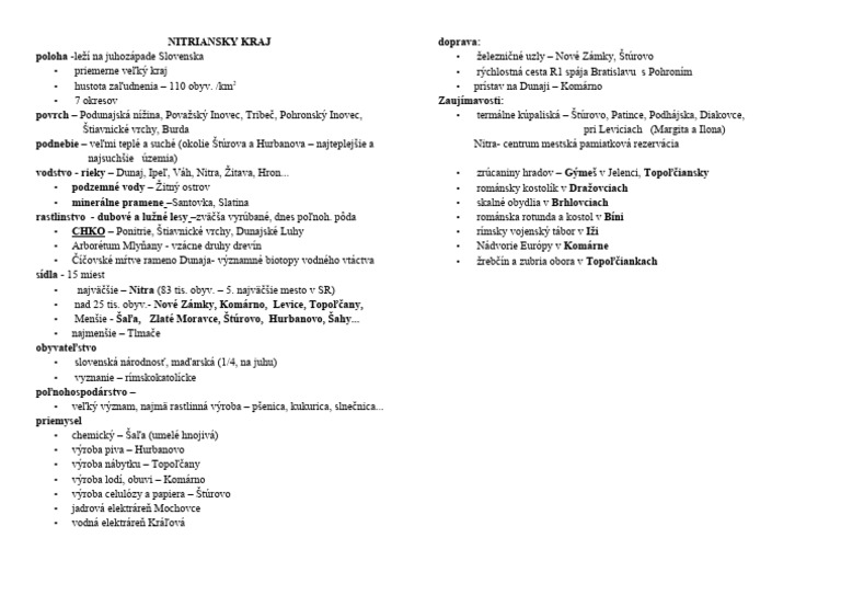 Nitriansky - Kraj | PDF