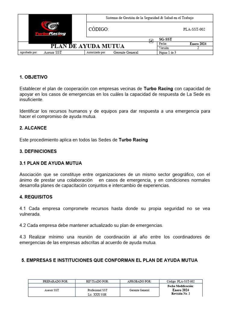 2 PLA SST 002 Plan de Ayuda Mutua | PDF