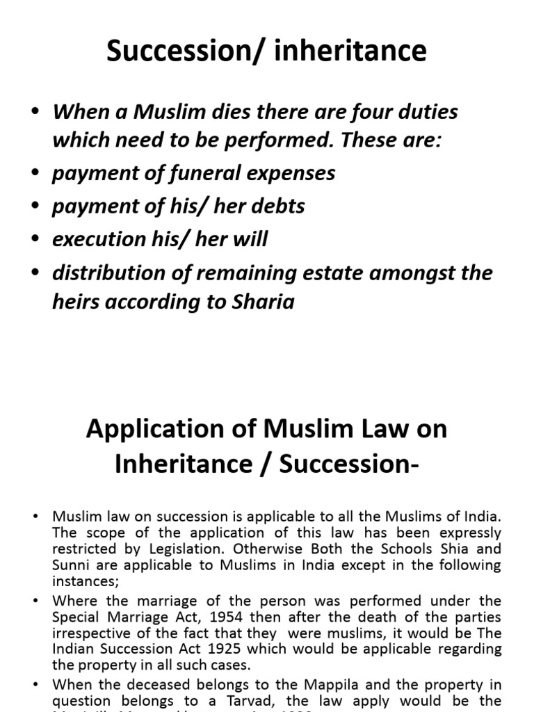 Muslim Law of Inheritance - PPTX - Pfriend Kims | PDF | Sharia ...