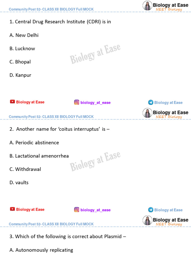 NEET Biology Mock Exam Insights | PDF | Ribosomal Rna | Biology