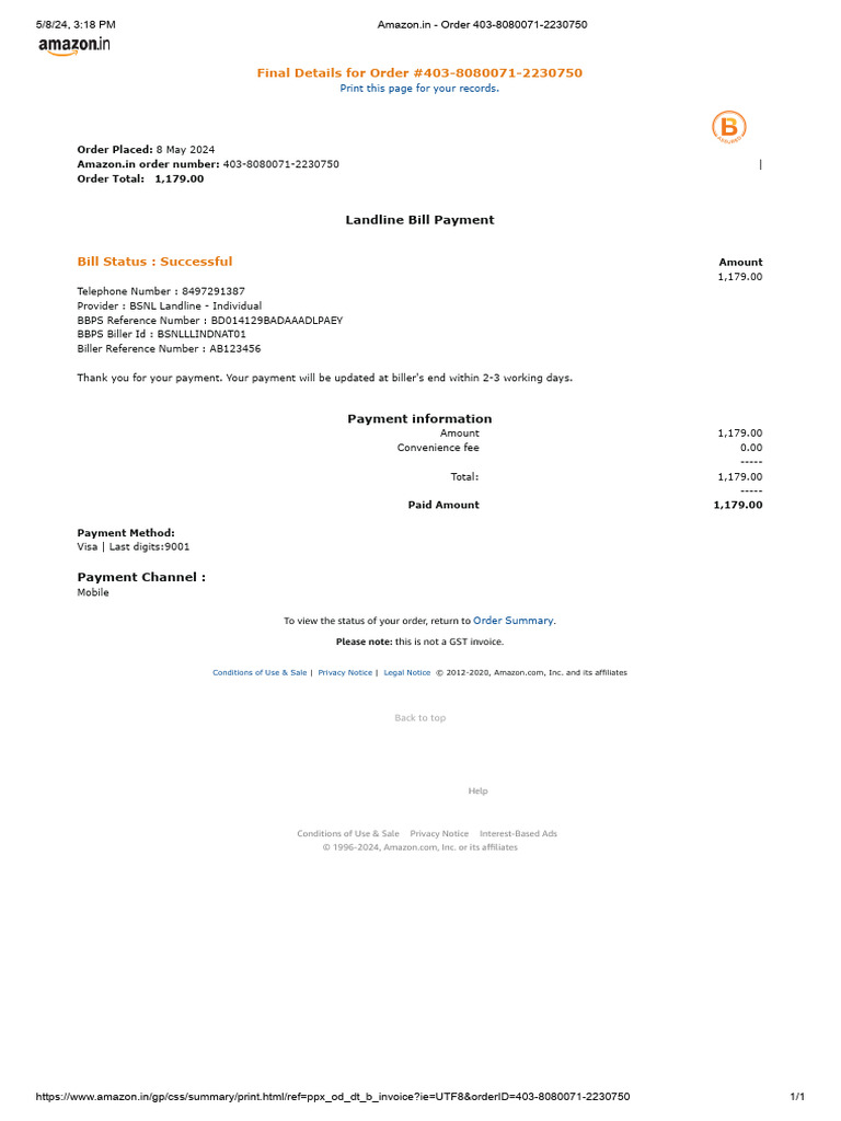 April Bb Bill | PDF | Payments | Service Industries