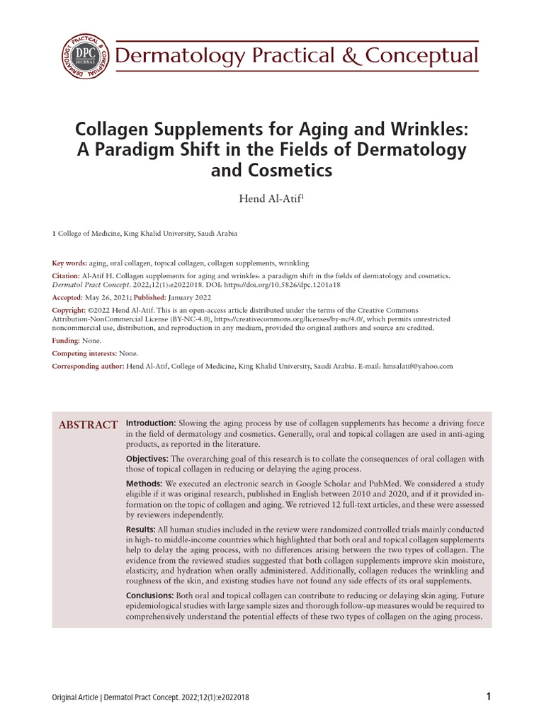 Collagen Supplements For Aging and Wrinkles - A Paradigm Shift in The ...