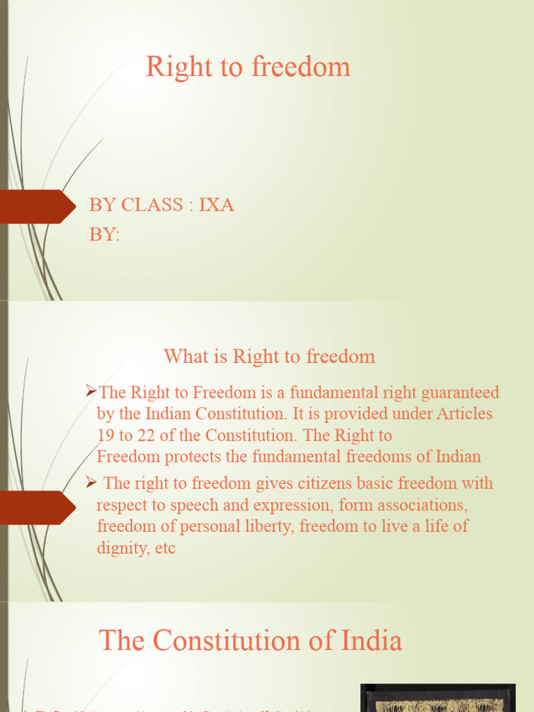 Understanding India's Right to Freedom | PDF