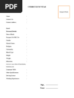 CV Format For Visa Application | PDF | Career & Growth