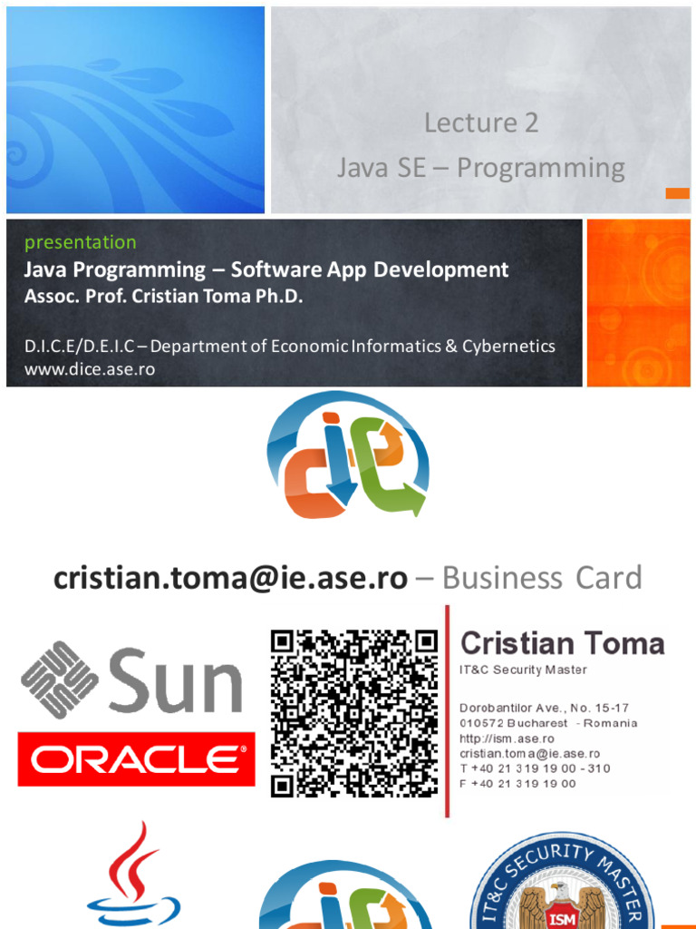 C02 Jse Intro Syntax Arrays Oop Jlib Devops Docker Pdf Data Type Java Programming Language 