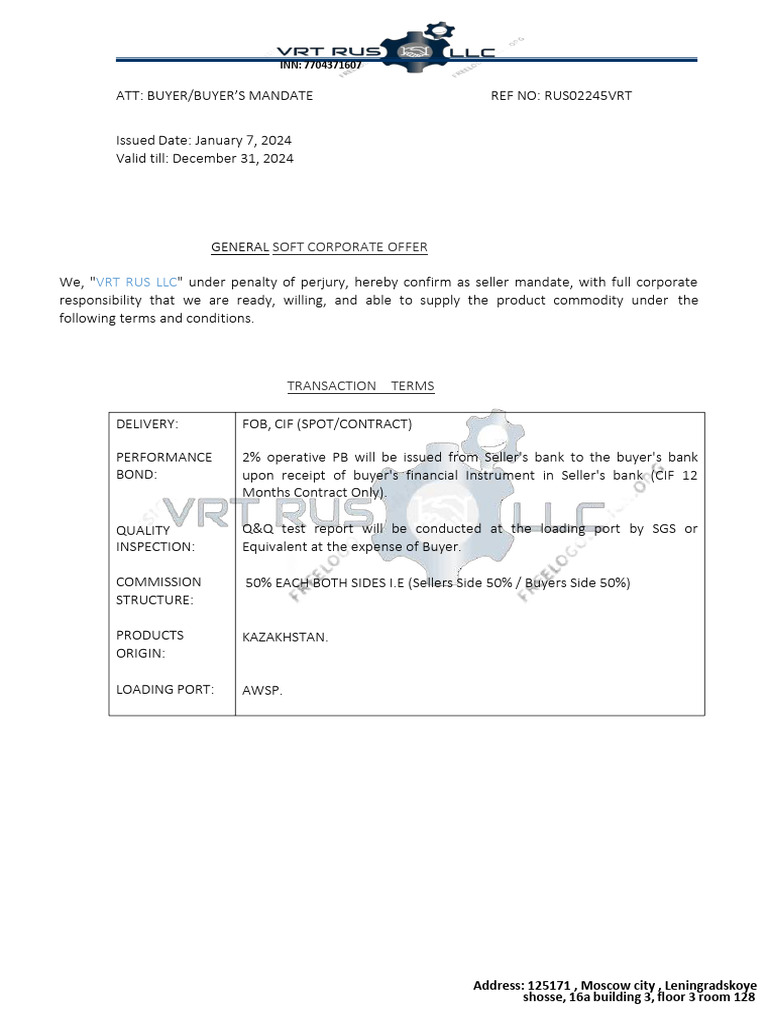VRT-RUS LLC Victor | PDF | Receipt | Invoice