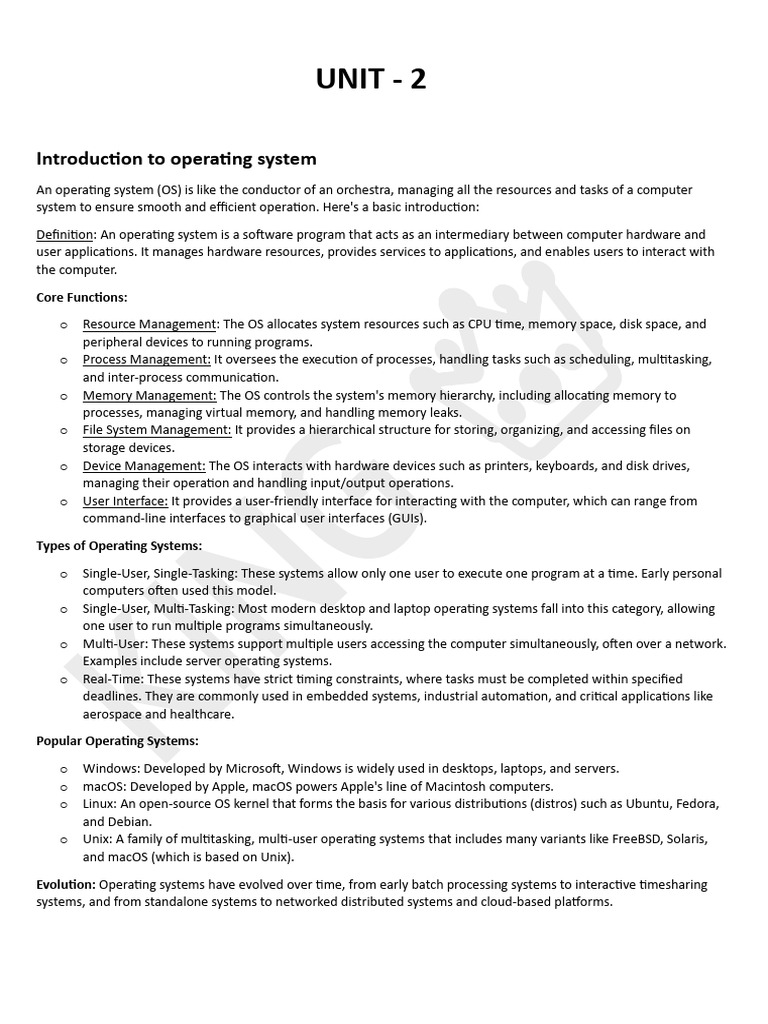 UNIT-2__NOS | Download Free PDF | Operating System | Computer Network