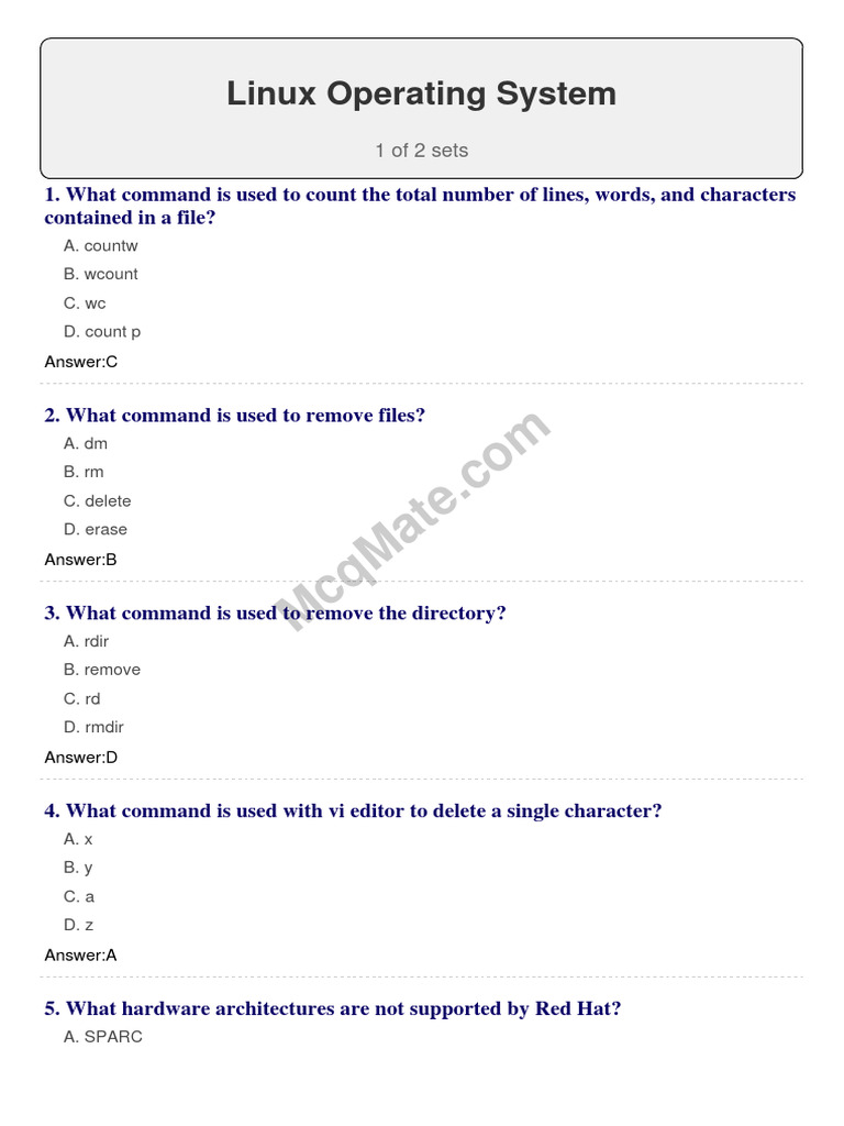 Linux-Operating-System (Set 1) | PDF | Operating System Technology | Utility Software