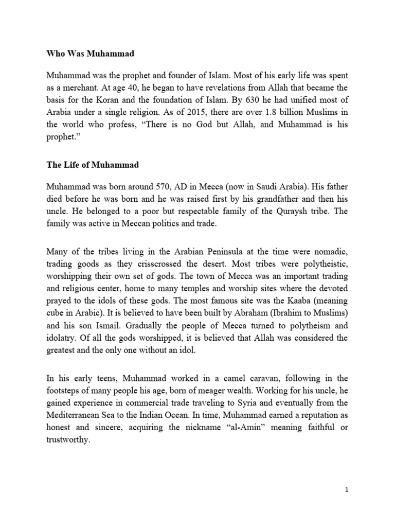 Who Was Muhammad | PDF | Muhammad | Mecca