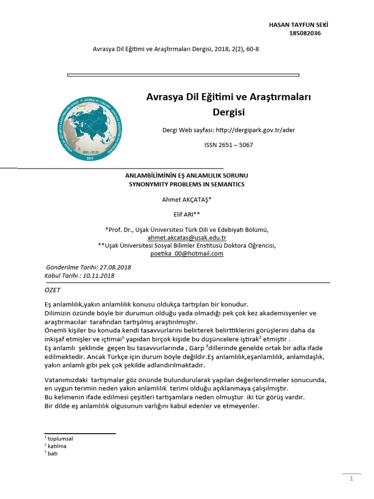 Anlam Bilimi | PDF