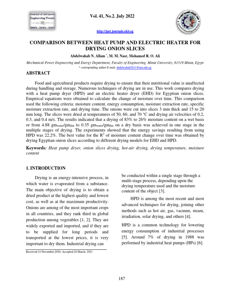 Allam 2022 Heat Pump vs Electric Heater | PDF | Clothes Dryer | Humidity