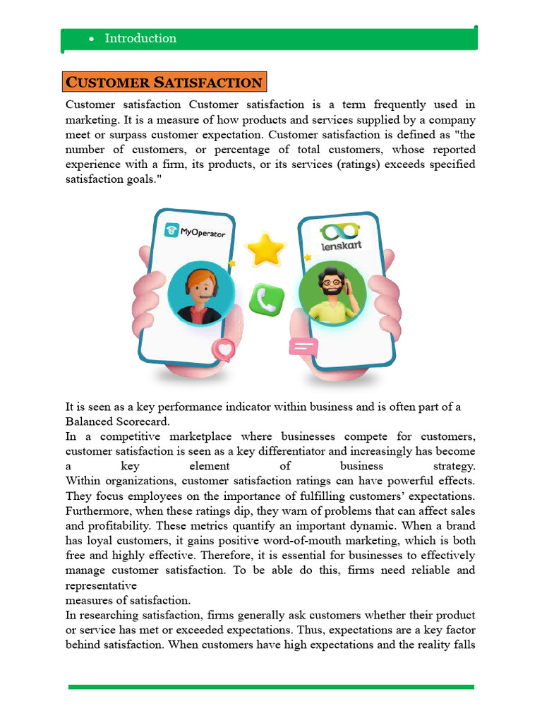 Ustomer Atisfaction: Introduction | PDF | Customer Satisfaction | Marketing