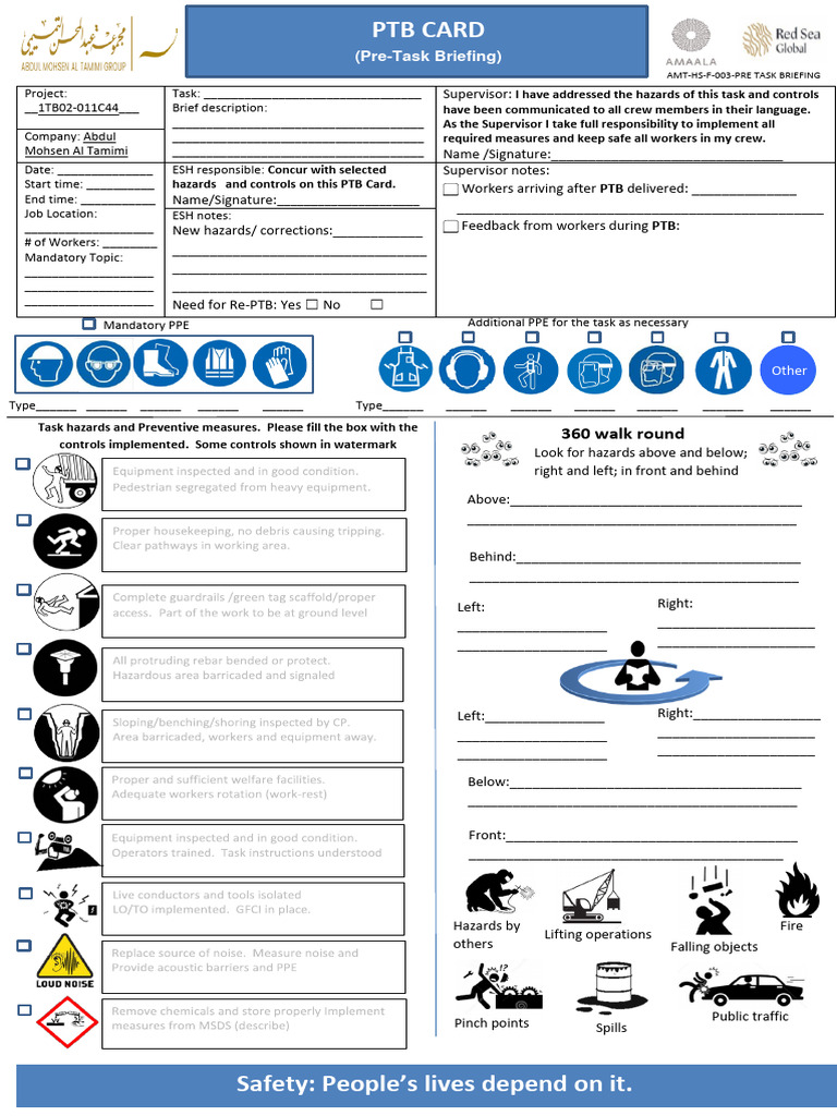 Amt Hs f 003_pre Task Briefing (Ptb).Docx | PDF | Workplace | Working ...
