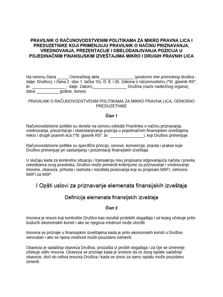 Pravilnik Od 2021. | PDF