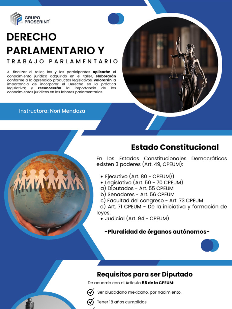 Taller sobre Derecho Parlamentario | PDF | Legislador | Constitución