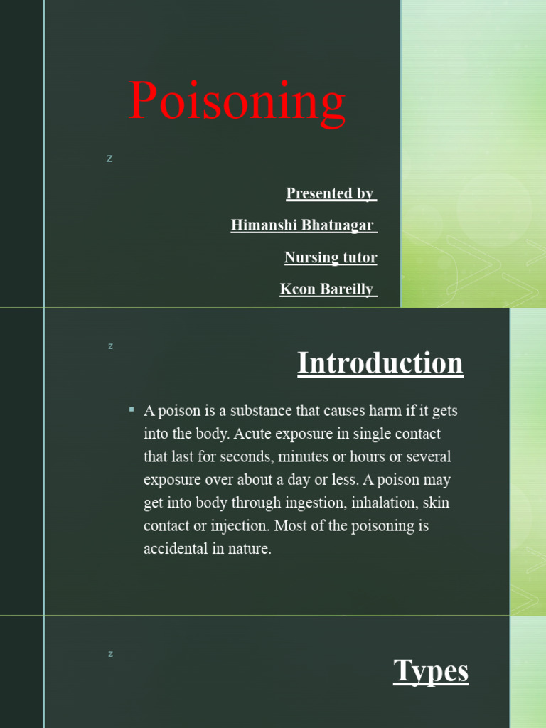Posioning CHN | PDF | Vomiting | Poison