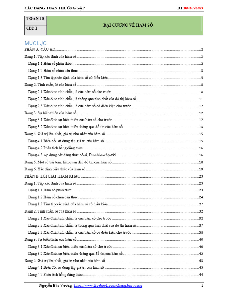 Ham So Bac Nhat Ham So Bac Hai Va Cac Bai Toan Lien Quan (1) | PDF