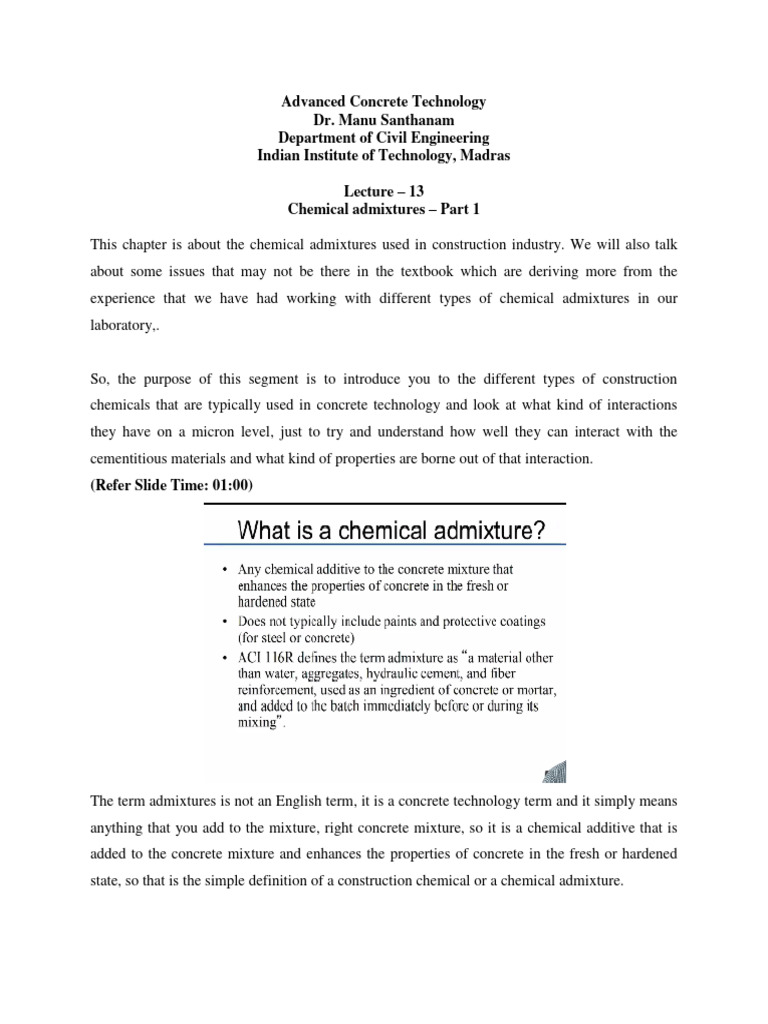 Lec 15 | PDF | Concrete | Chemical Polarity