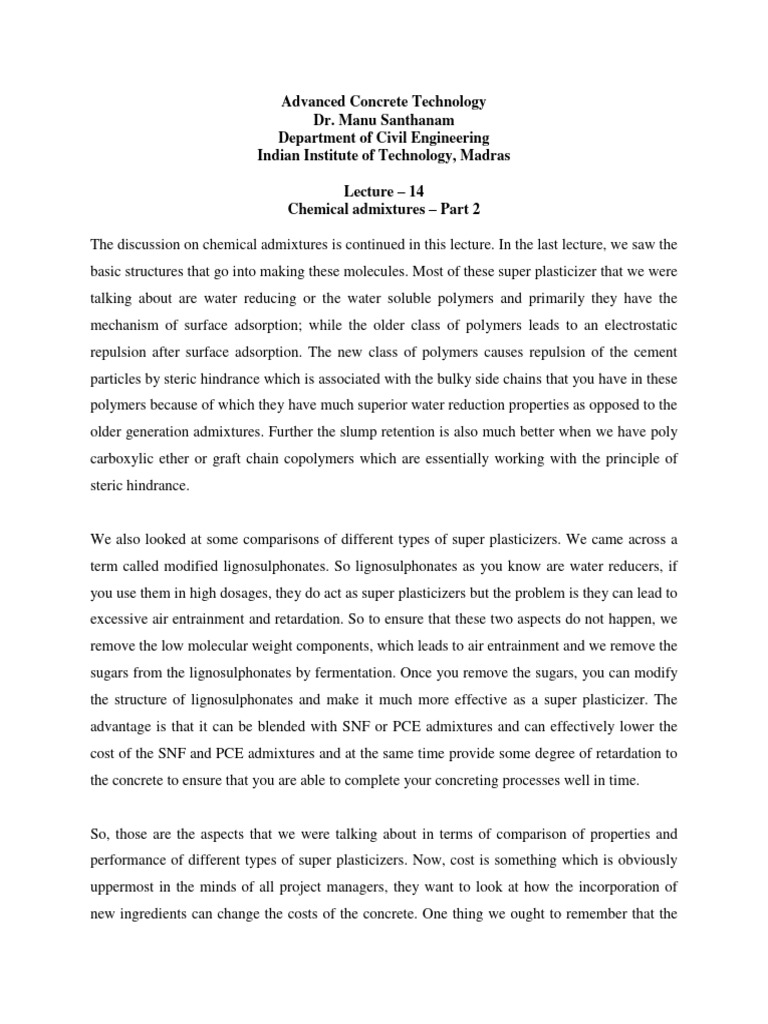 Lec 16 | PDF | Concrete | Cement