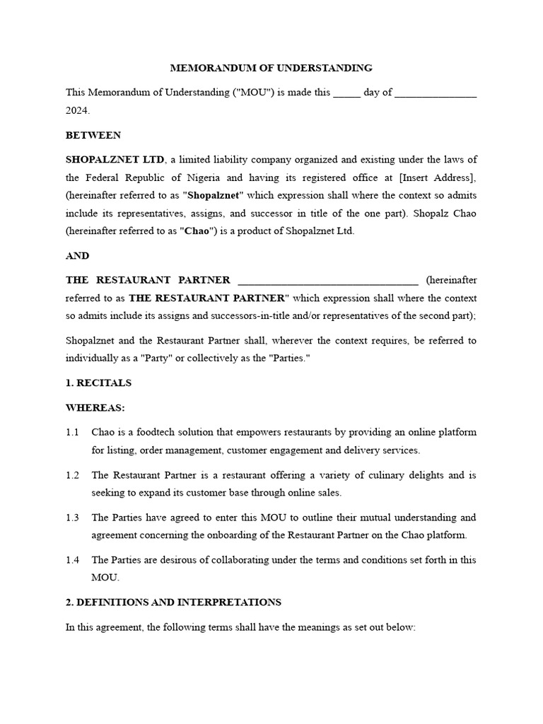 Memorandum of Understanding | PDF | Indemnity | Private Law