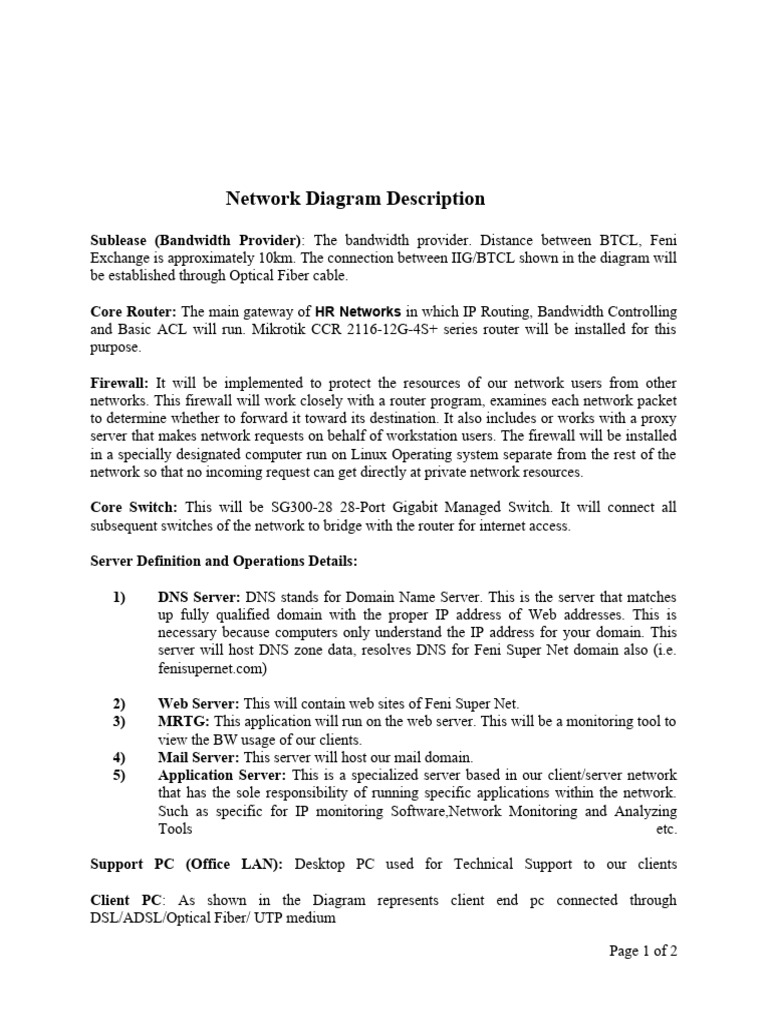 Network Diagram Description | Download Free PDF | Computer Network | Router (Computing)