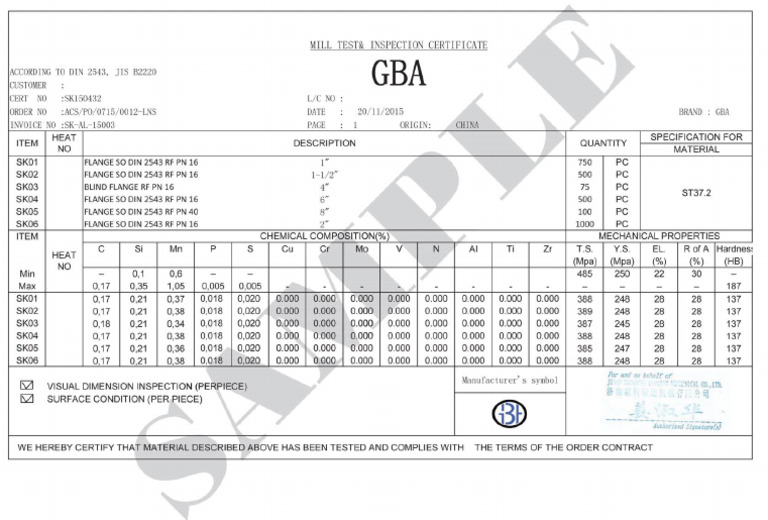SAMPLE SO PN 16 DAN 40 | PDF
