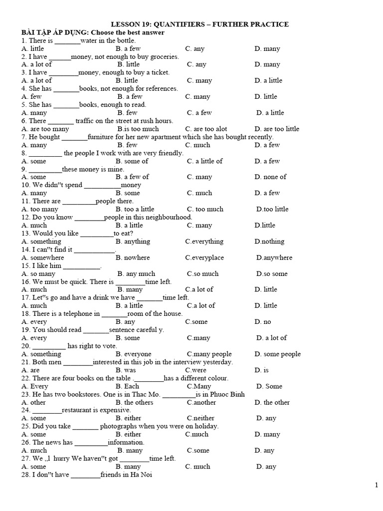 LESSON 19 QUANTIFIERS- 2 | PDF
