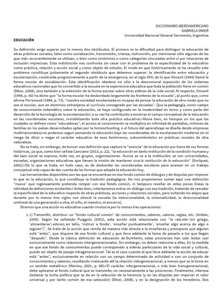 Definición y Especificidad de la Educación | PDF | Pedagogía | Adultos