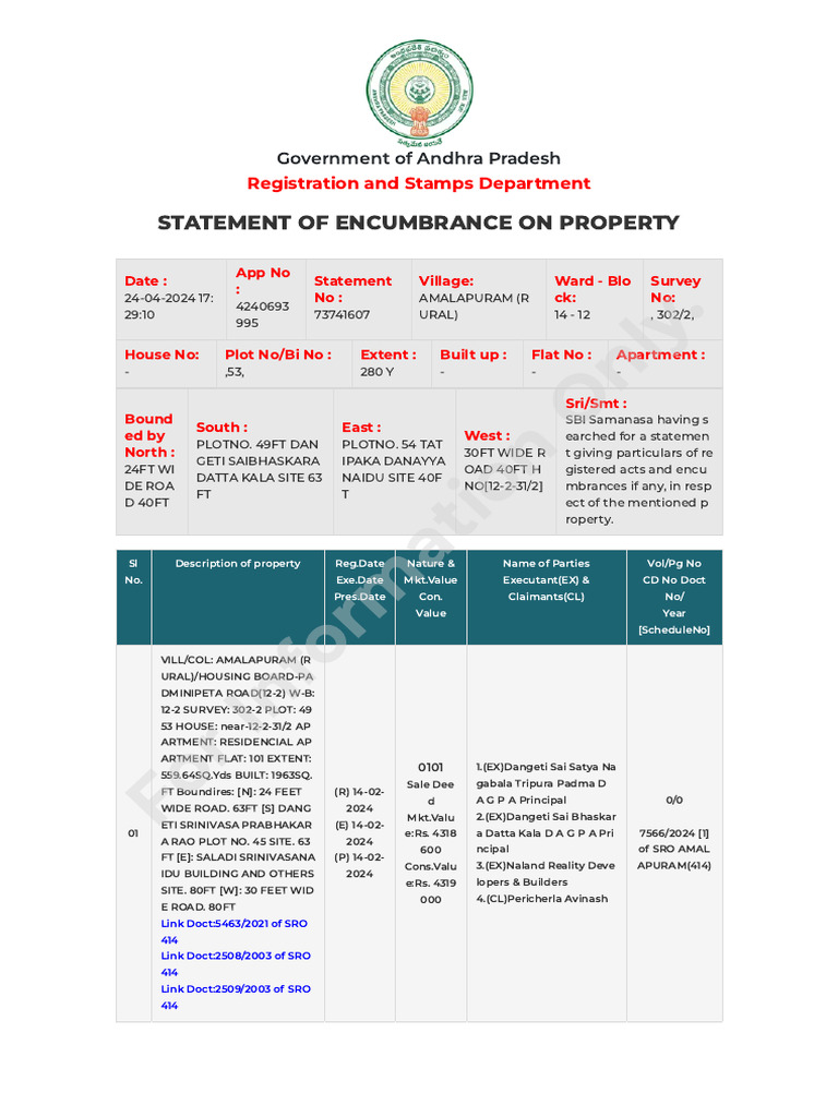 E-Encumbrance Service 2509 | PDF