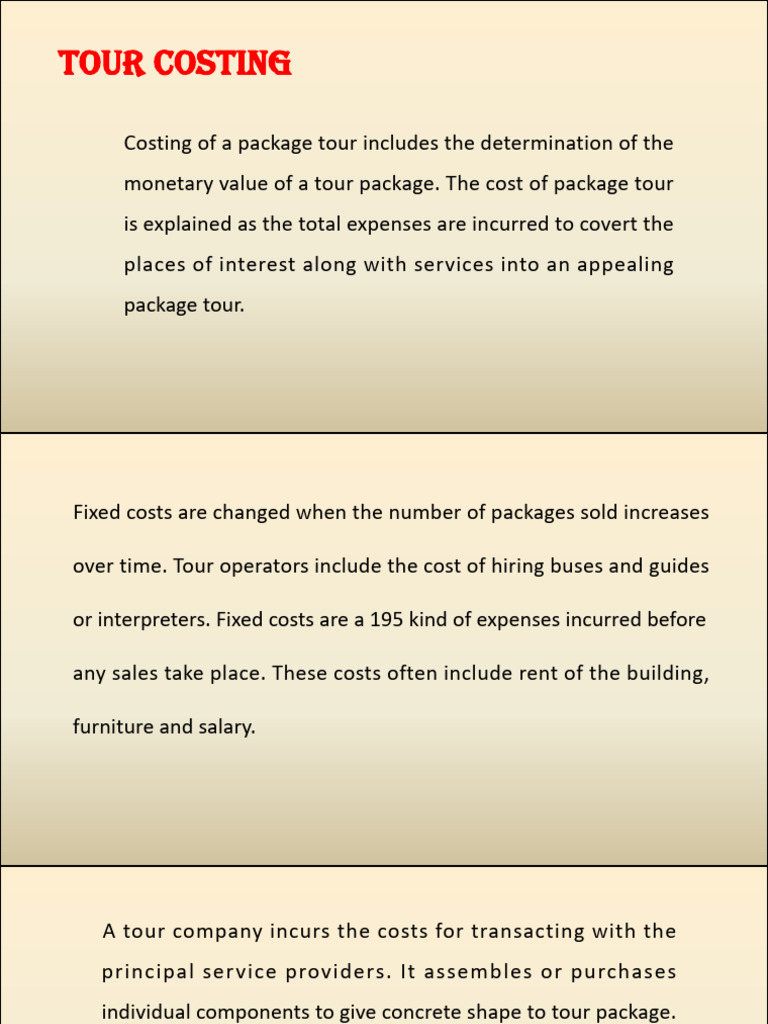 Tour Costing 2 | PDF | Pricing | Prices