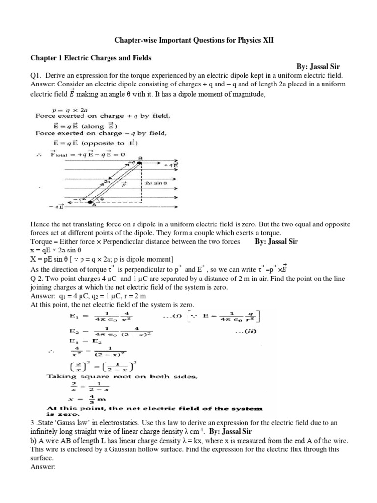 Physics XII Exam Prep Questions | PDF | Electromagnetic Radiation ...