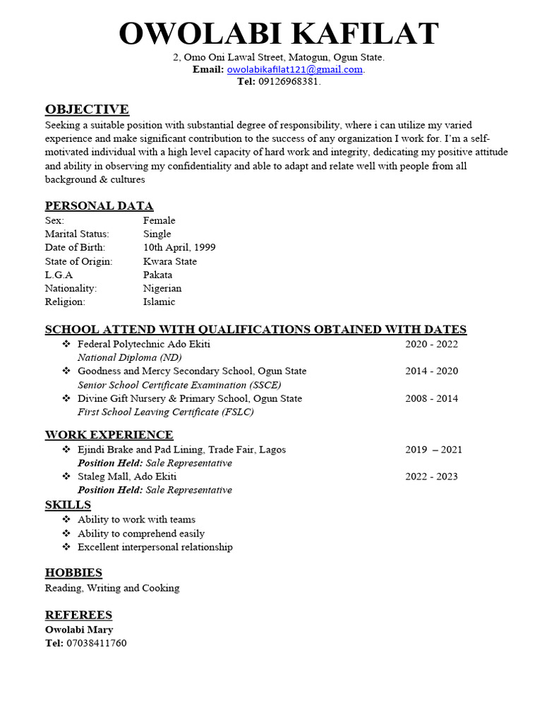 Owolabi Kafilat | PDF