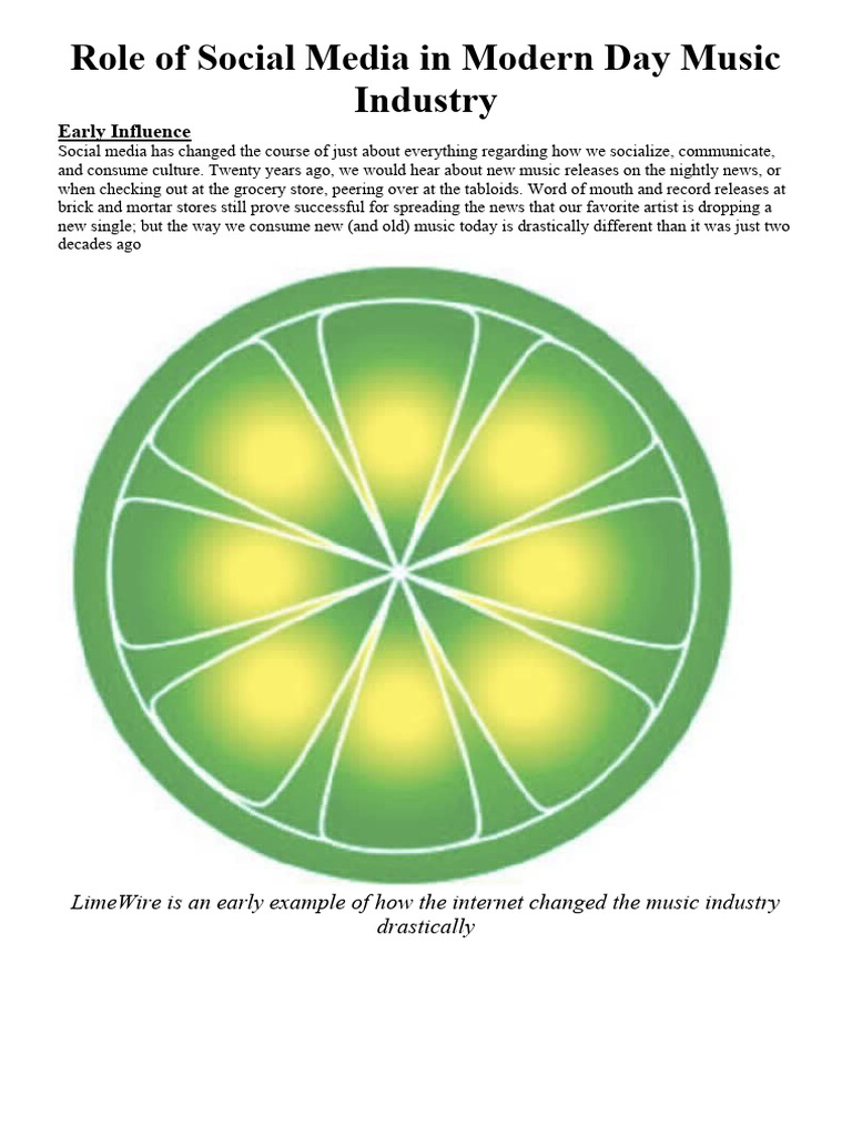 Role of Social Media in Modern Day Music Industry | PDF | Social Media ...