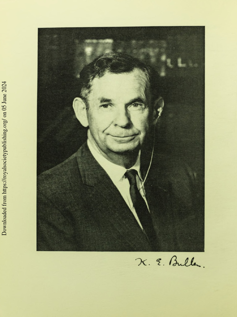 Jeffreys 1997 Keith Edward Bullen 29 June 1906 23 September 1976 | PDF ...