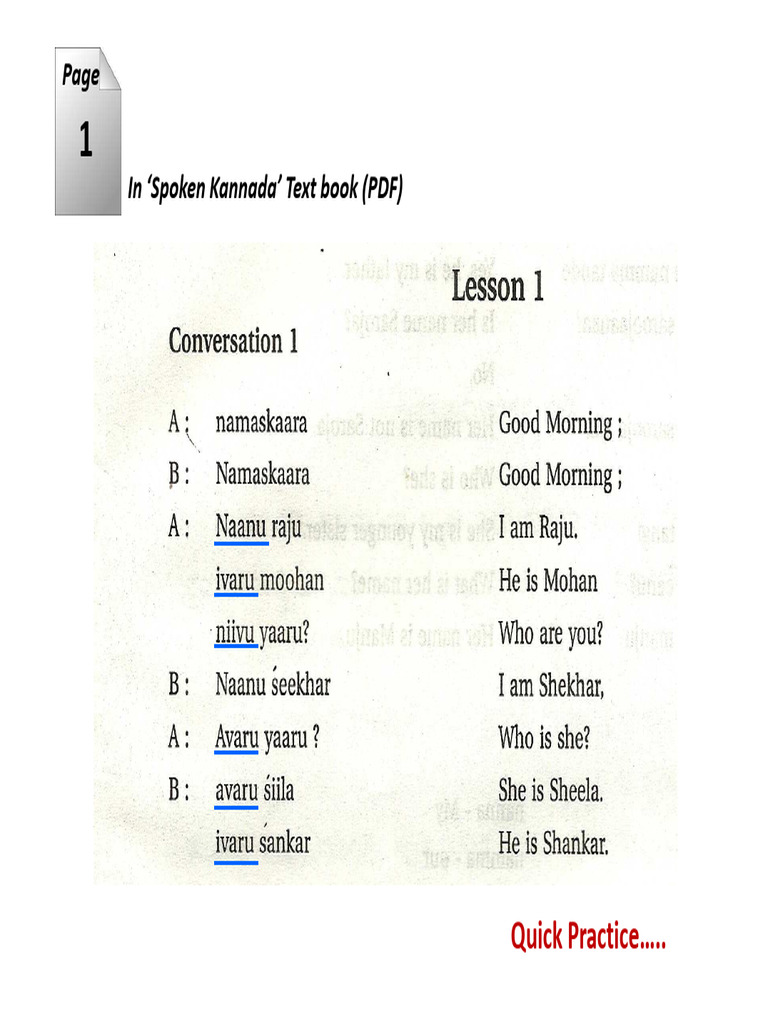 Spoken Kannada [ Part 2 ] | PDF | Plural | Syntax