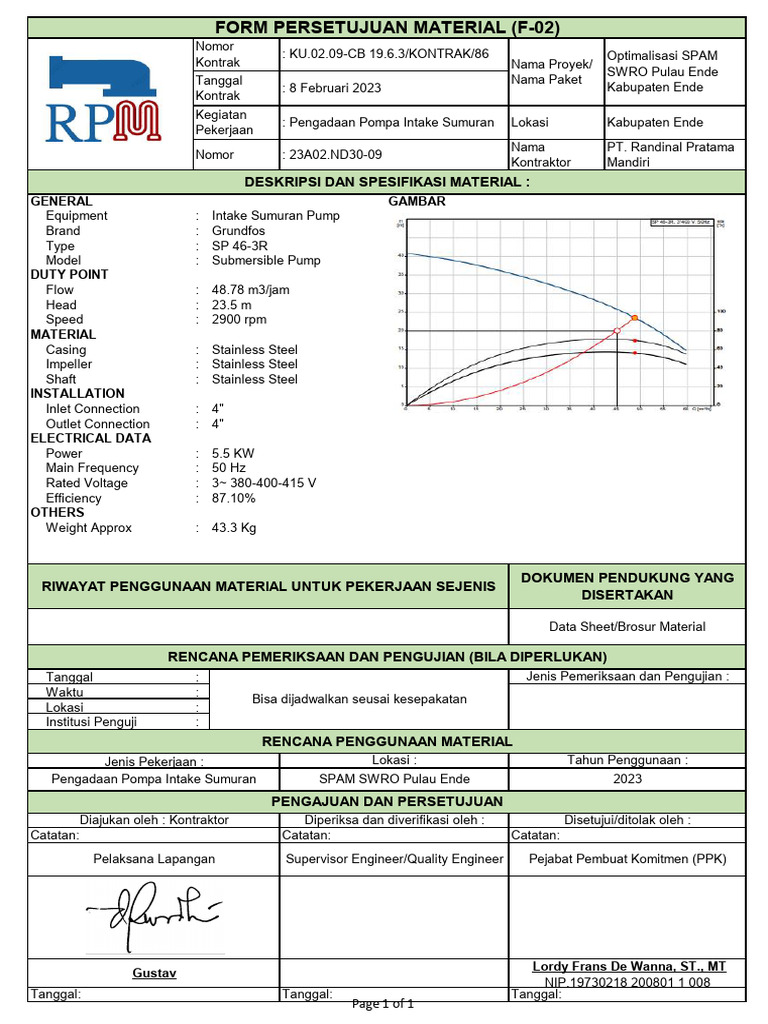 23A02.ND30-09 Pompa Intake Sumuran | PDF | Pump | Electric Motor