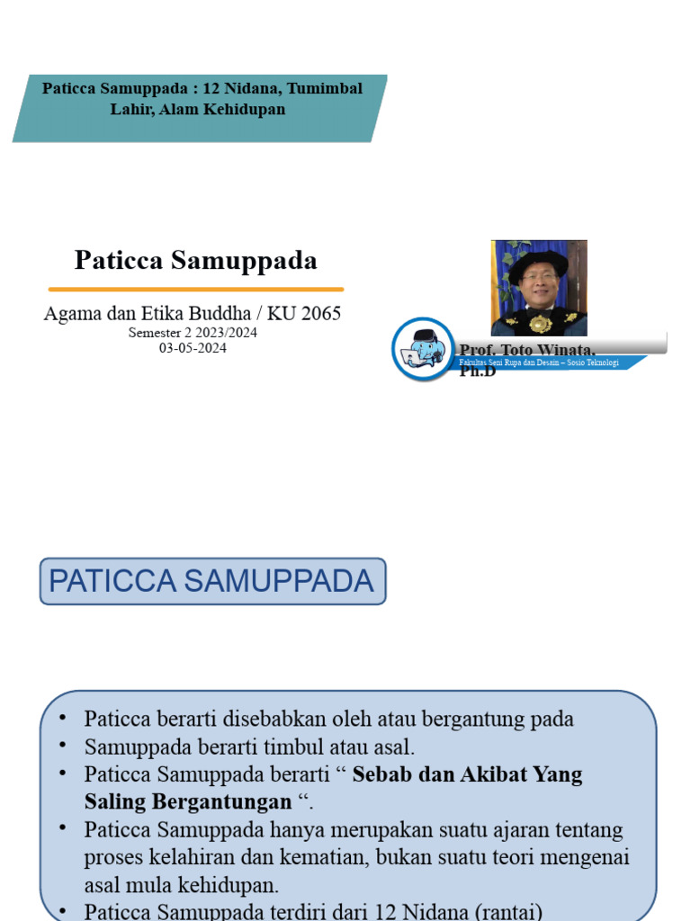 Paticca Samuppada & 12 Nidana | PDF