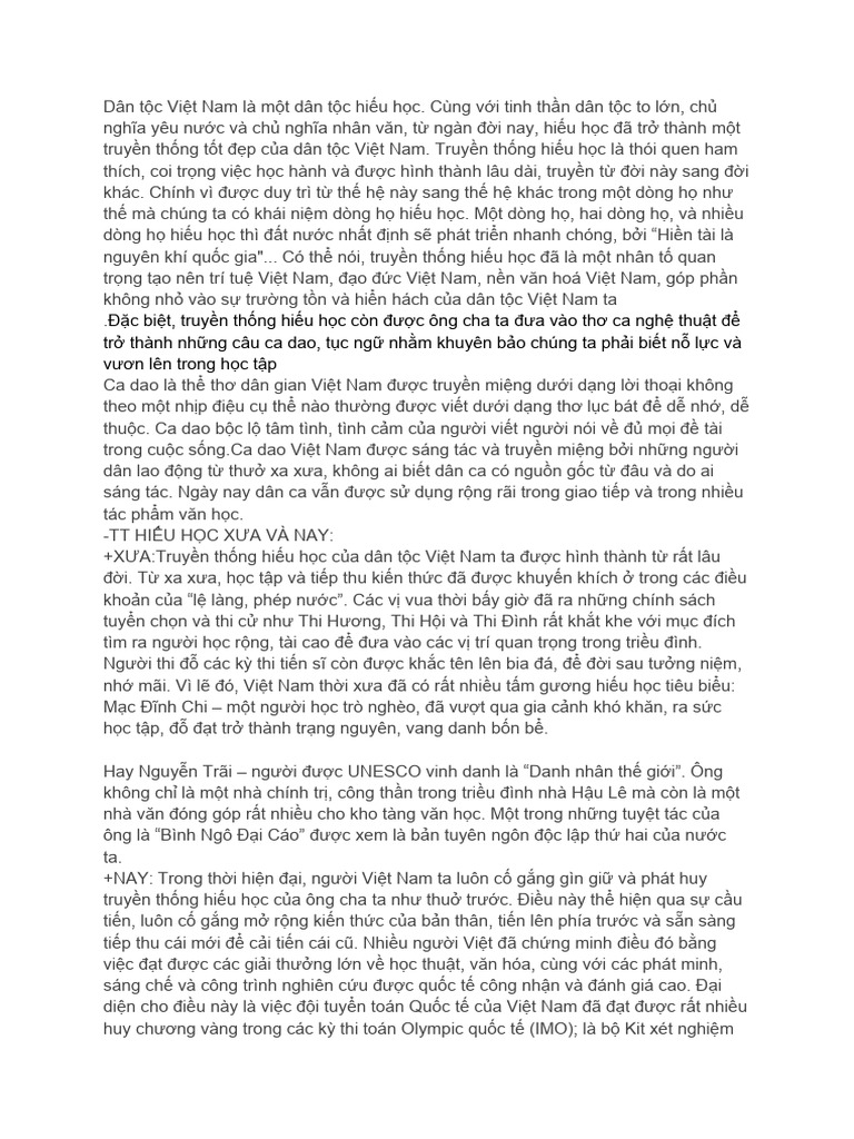 Tinh Thần Hiếu Học Trong CA Dao | PDF