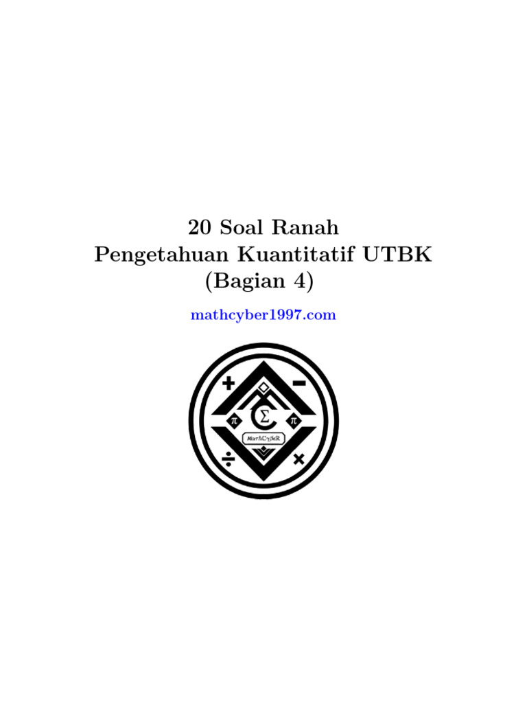 20 Soal Ranah Pengetahuan Kuantitatif UTBK Bagian 4 | PDF